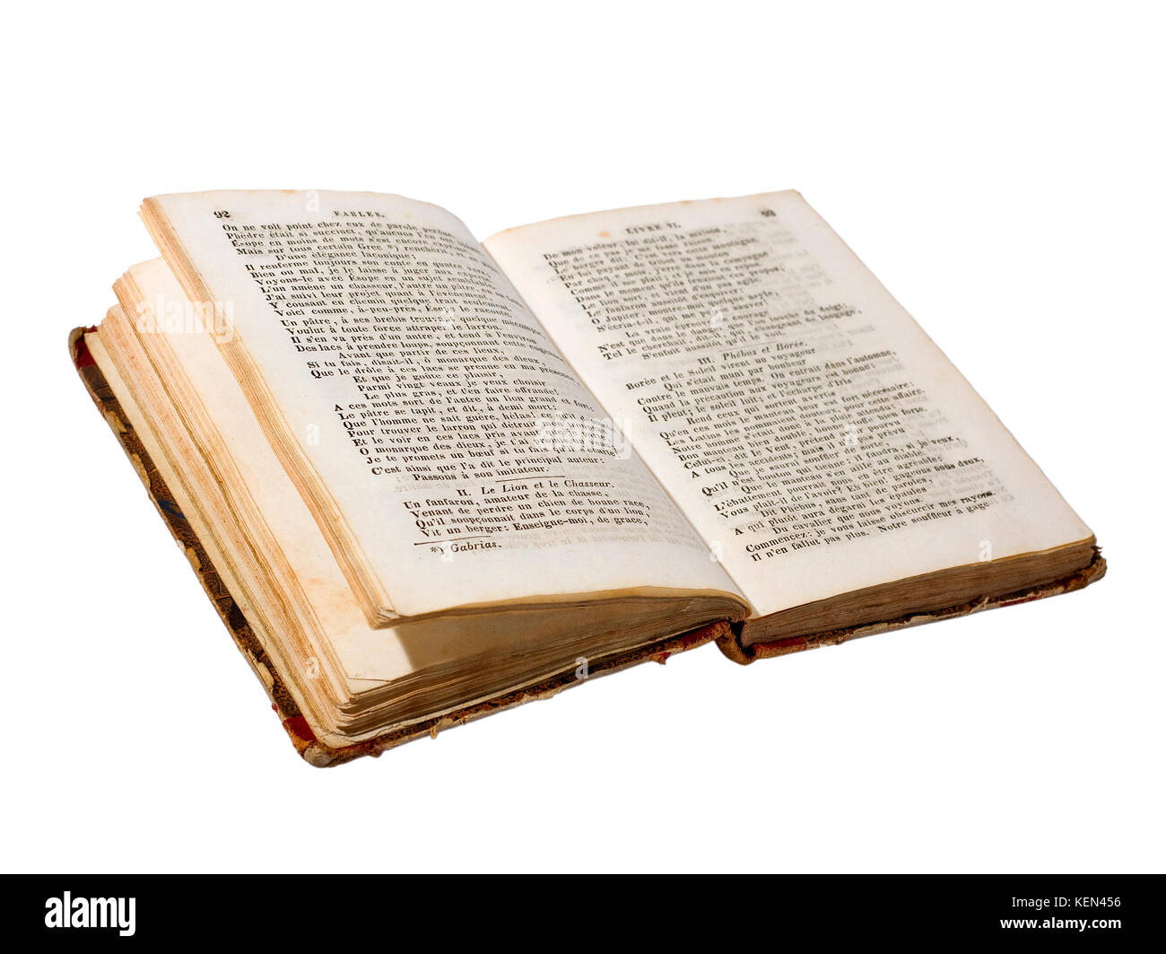 Antique Vintage Old Retro Worn Open Book In French Isolated On White Antique Vintage Old Retro Worn Open Book In French Isolated On White