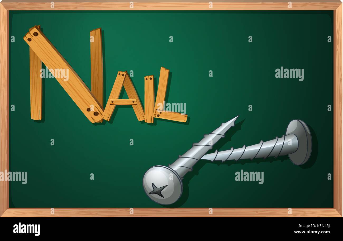 Illustration of a blackboard with nails Stock Vector Image & Art - Alamy