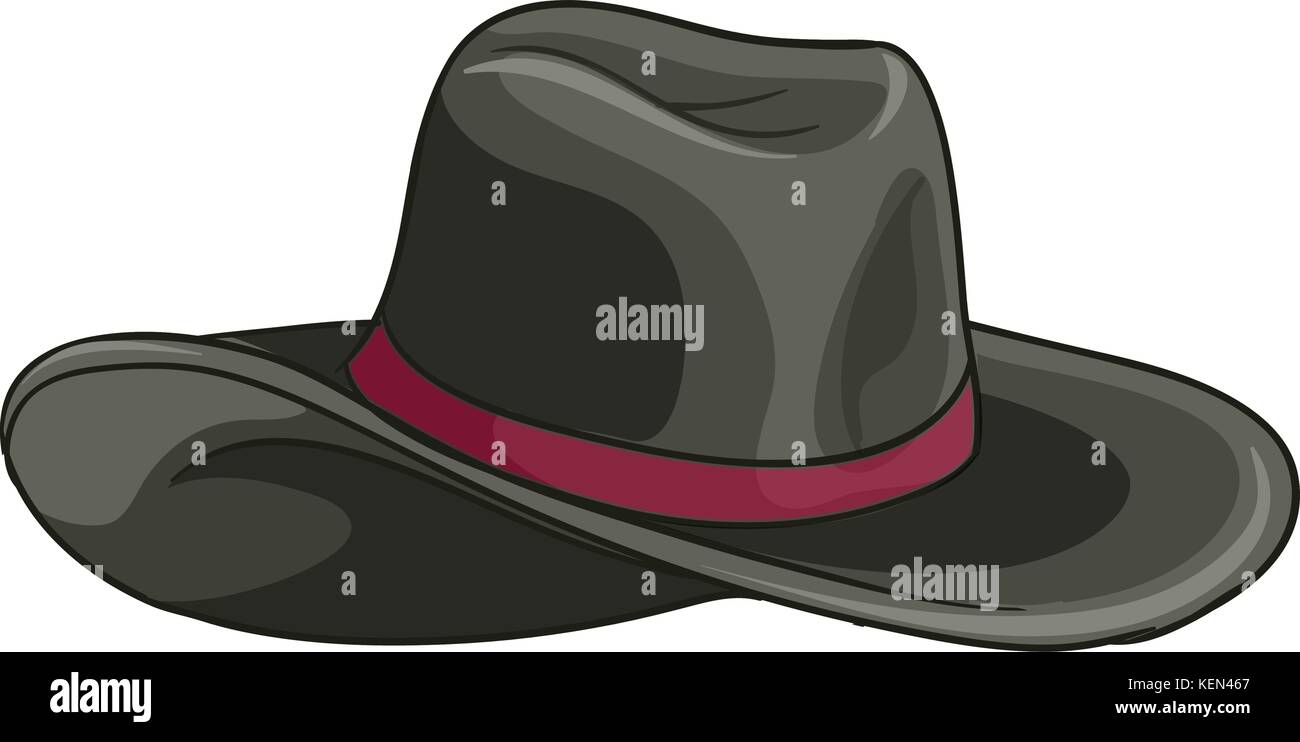 Illustration of a grey hat on a white background Stock Vector Image ...