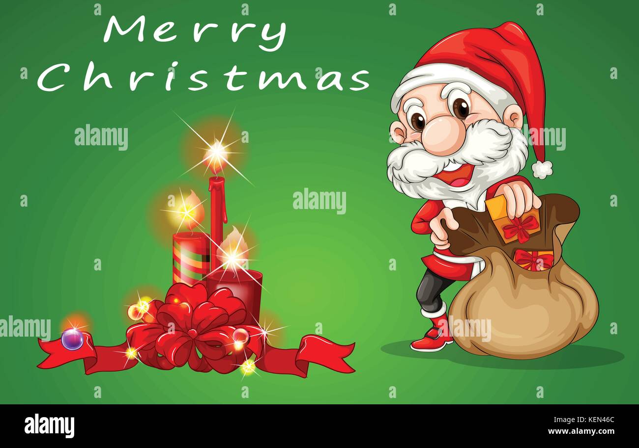 Illustration of a christmas card with santa Stock Vector Image & Art ...