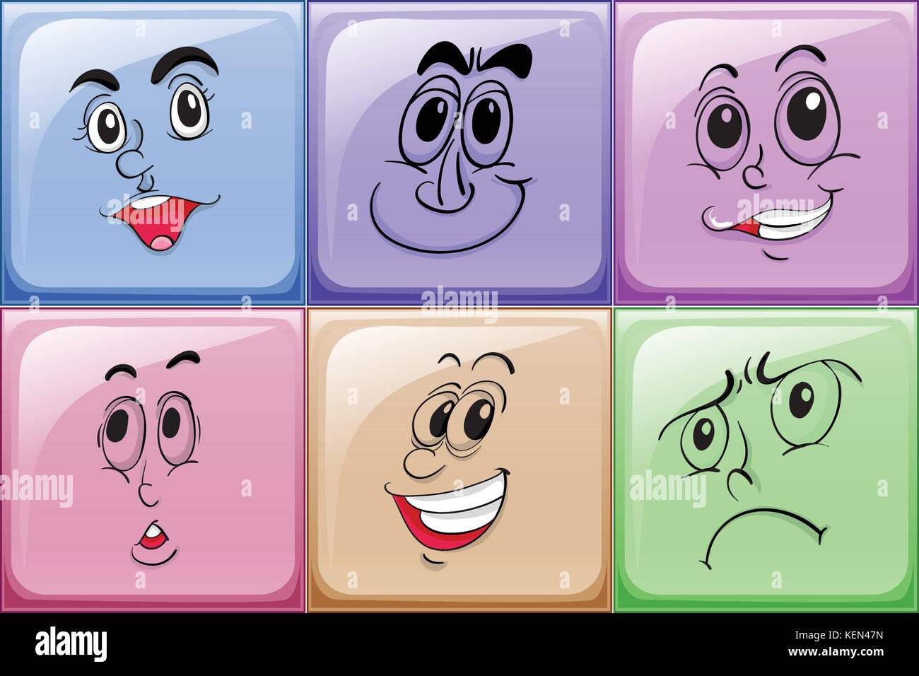 Illustration of buttons with facial expression Stock Vector Image & Art ...