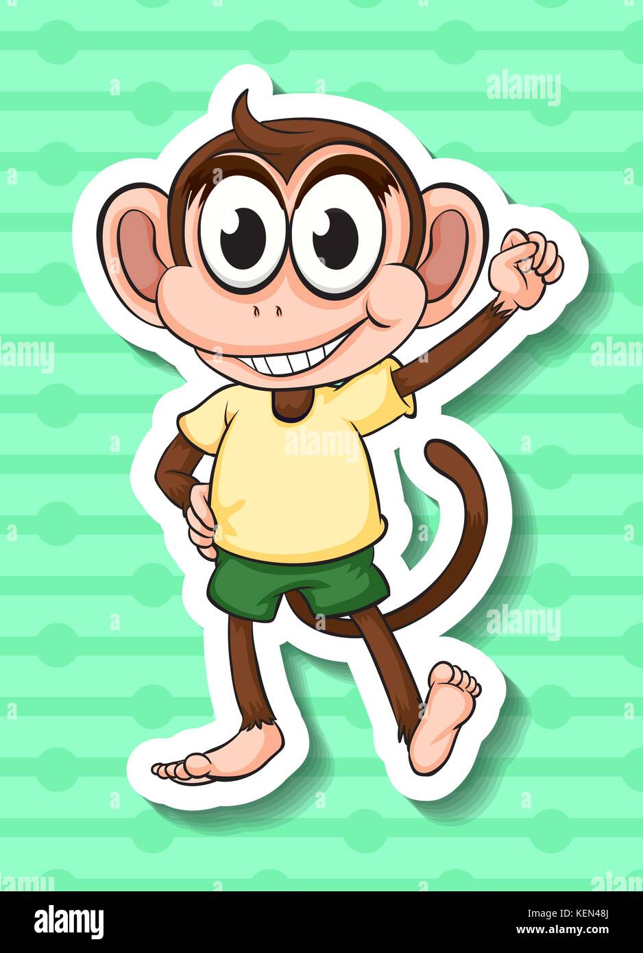 Illustration of a single monkey standing Stock Vector Image & Art - Alamy