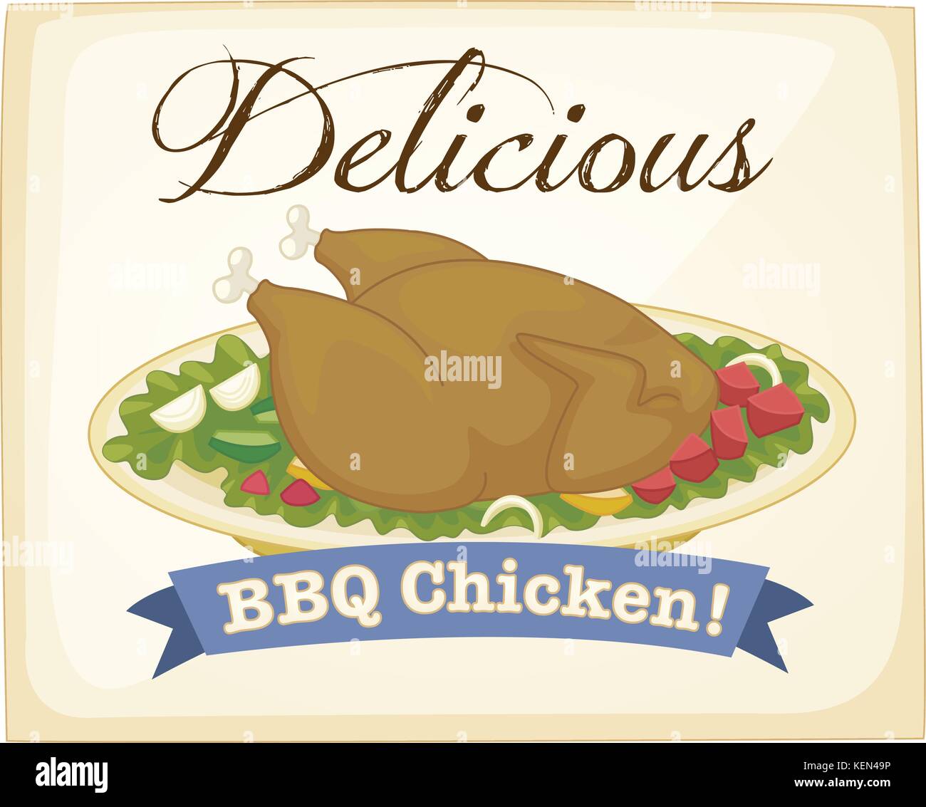 Whole chicken bbq Stock Vector Images - Alamy
