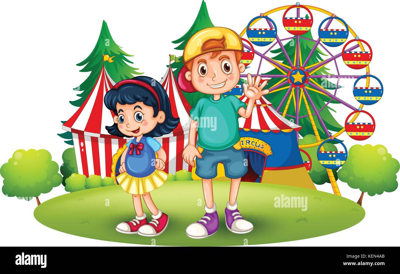 Kids Carnival Clipart Free Vector | Cartoon Carnival Kids Set
