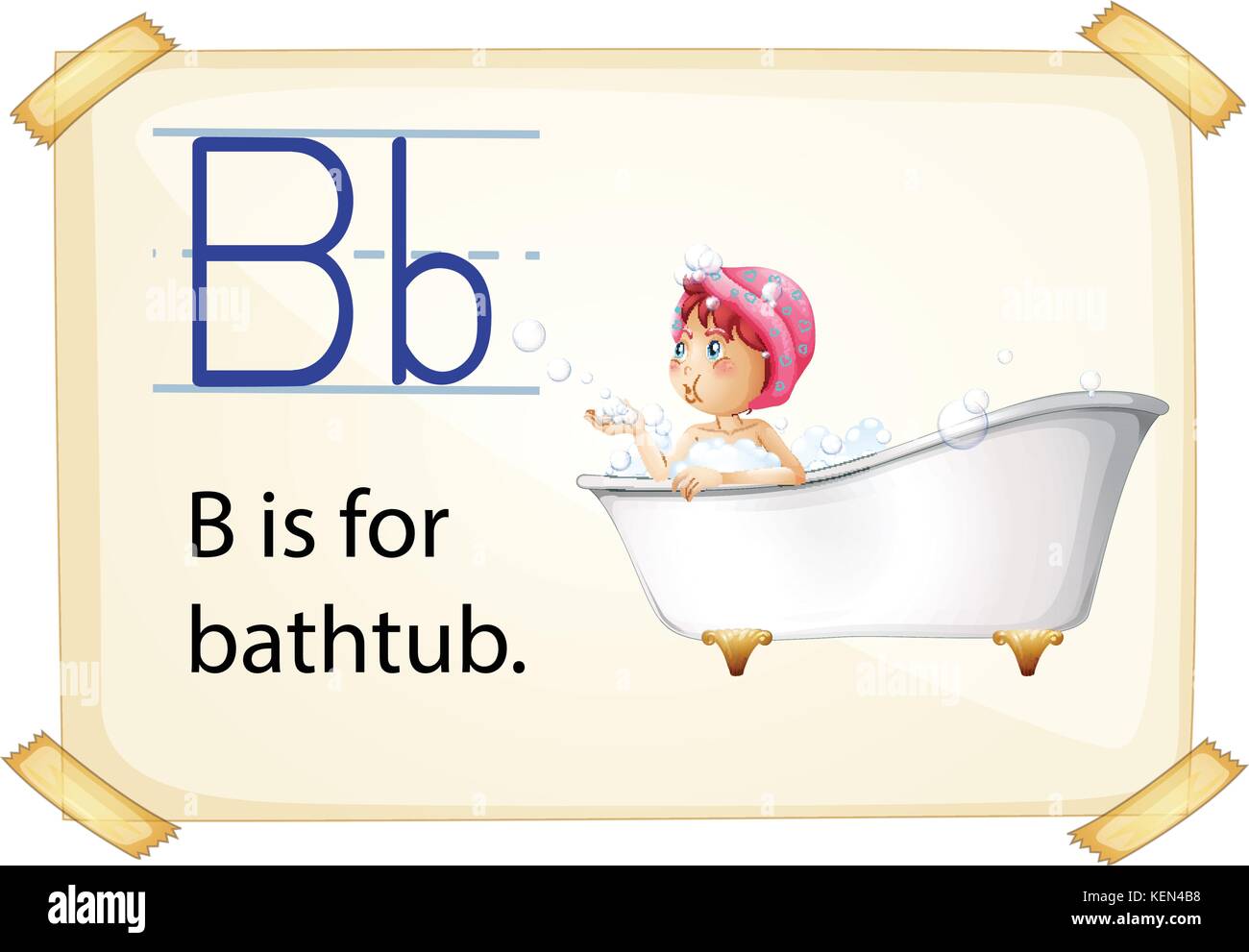 Bathtub flashcard with letters Stock Vector Image & Art - Alamy