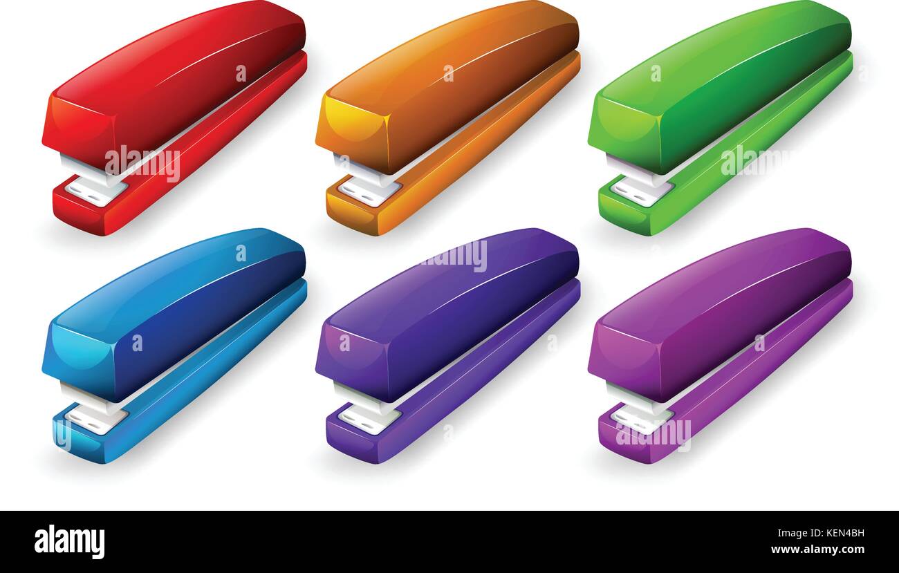 Illustration of a set of staplers Stock Vector Image & Art - Alamy