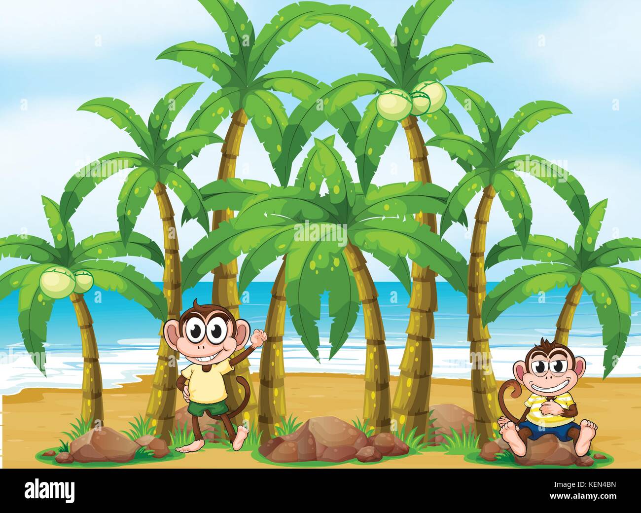 Coconut monkeys Stock Vector Images - Alamy