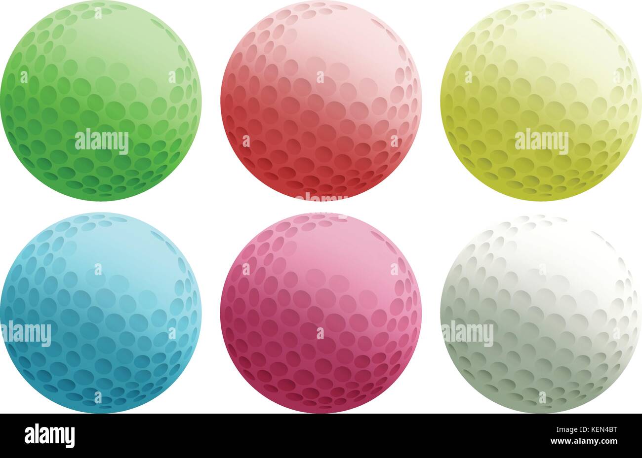 Illustration of the six colourful balls on a white background Stock ...