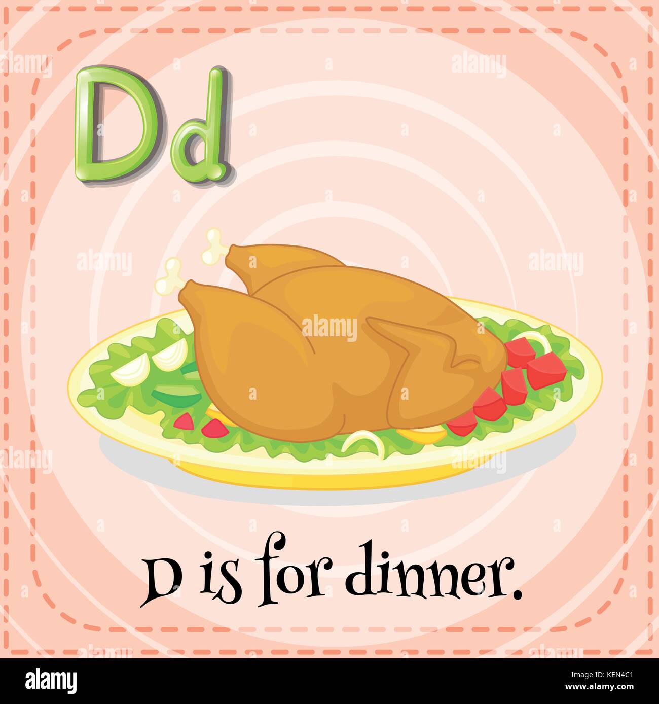 Illustration of a letter D is for dinner Stock Vector Image & Art - Alamy