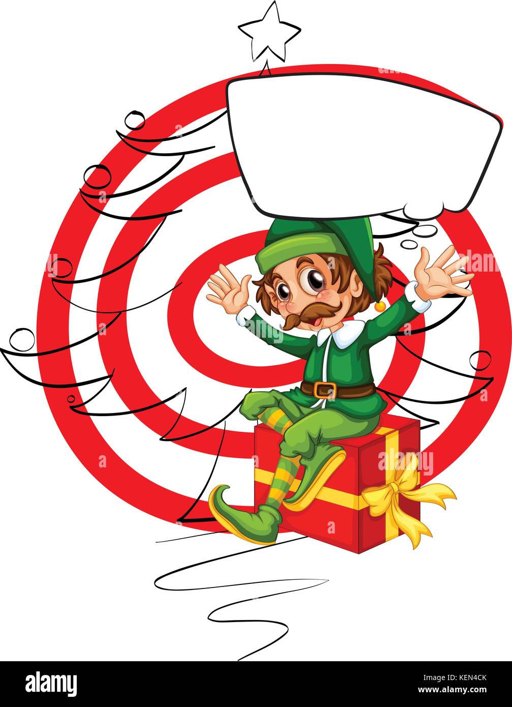 illustration of an elf and a present Stock Vector Image & Art - Alamy