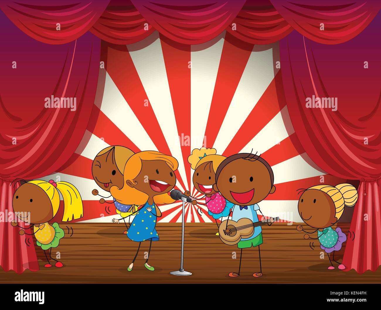 Young band performing Stock Vector Images - Alamy