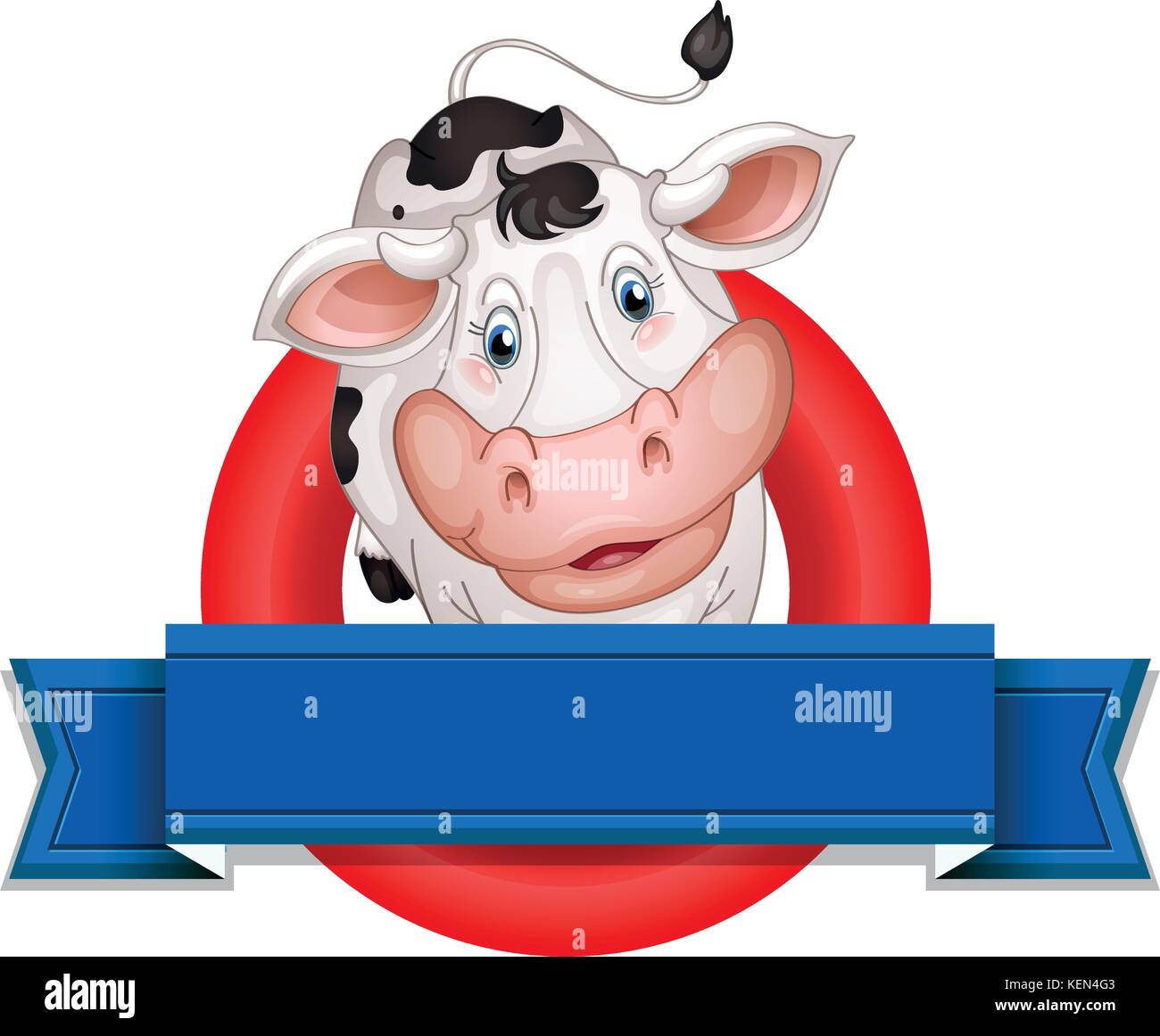 Illustration of a cow and a sign Stock Vector Image & Art - Alamy