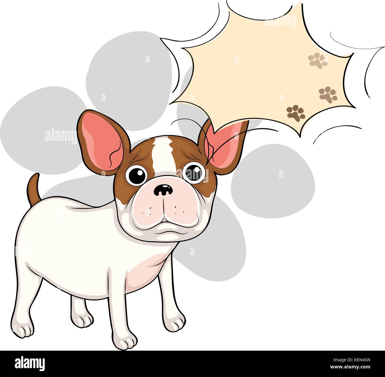 Illustration of a sad bulldog with an empty callout on a white ...