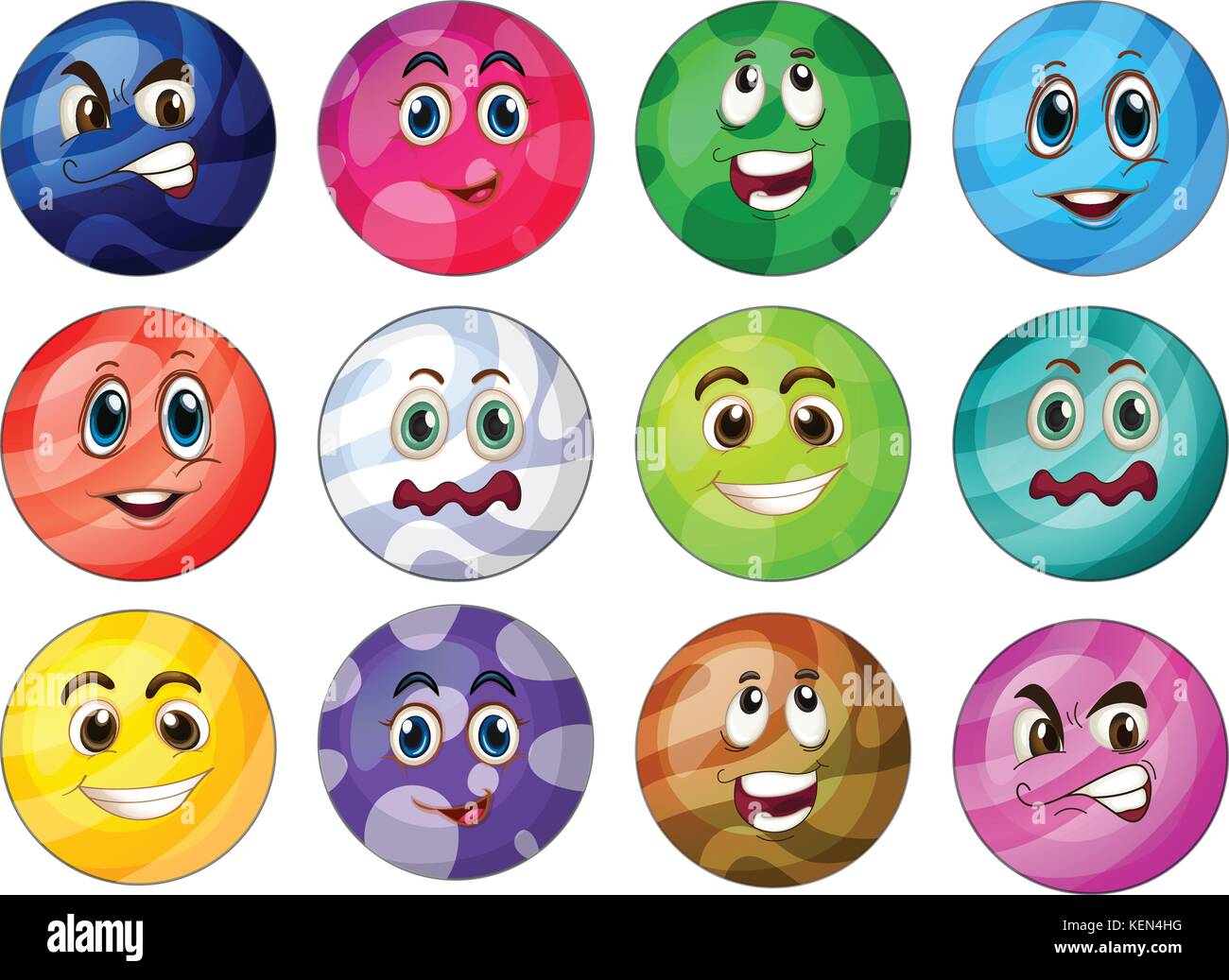 Sets of colourful balls on a white background Stock Vector Image & Art ...