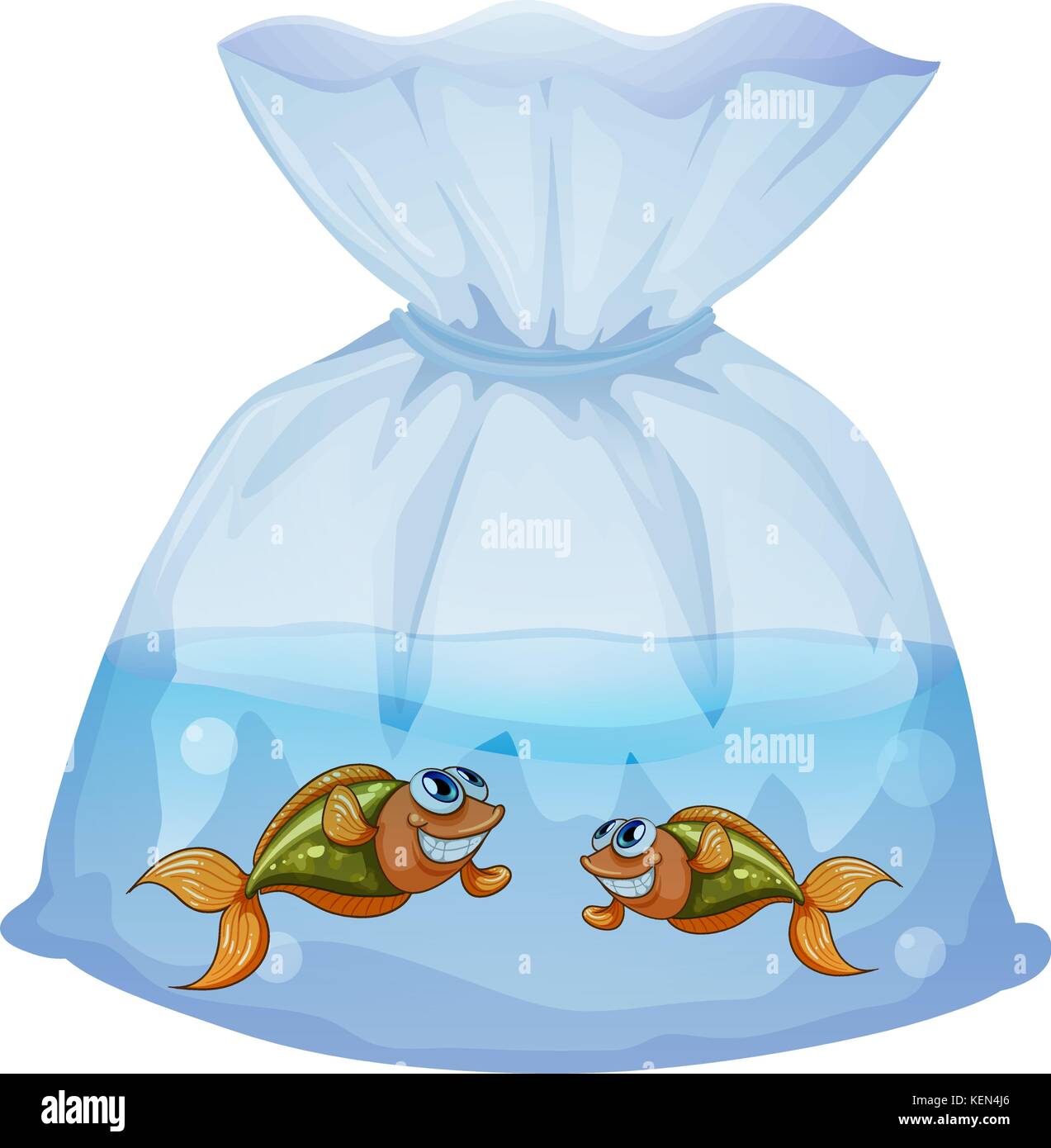 Illustration of a pouch with fishes on a white background Stock Vector ...