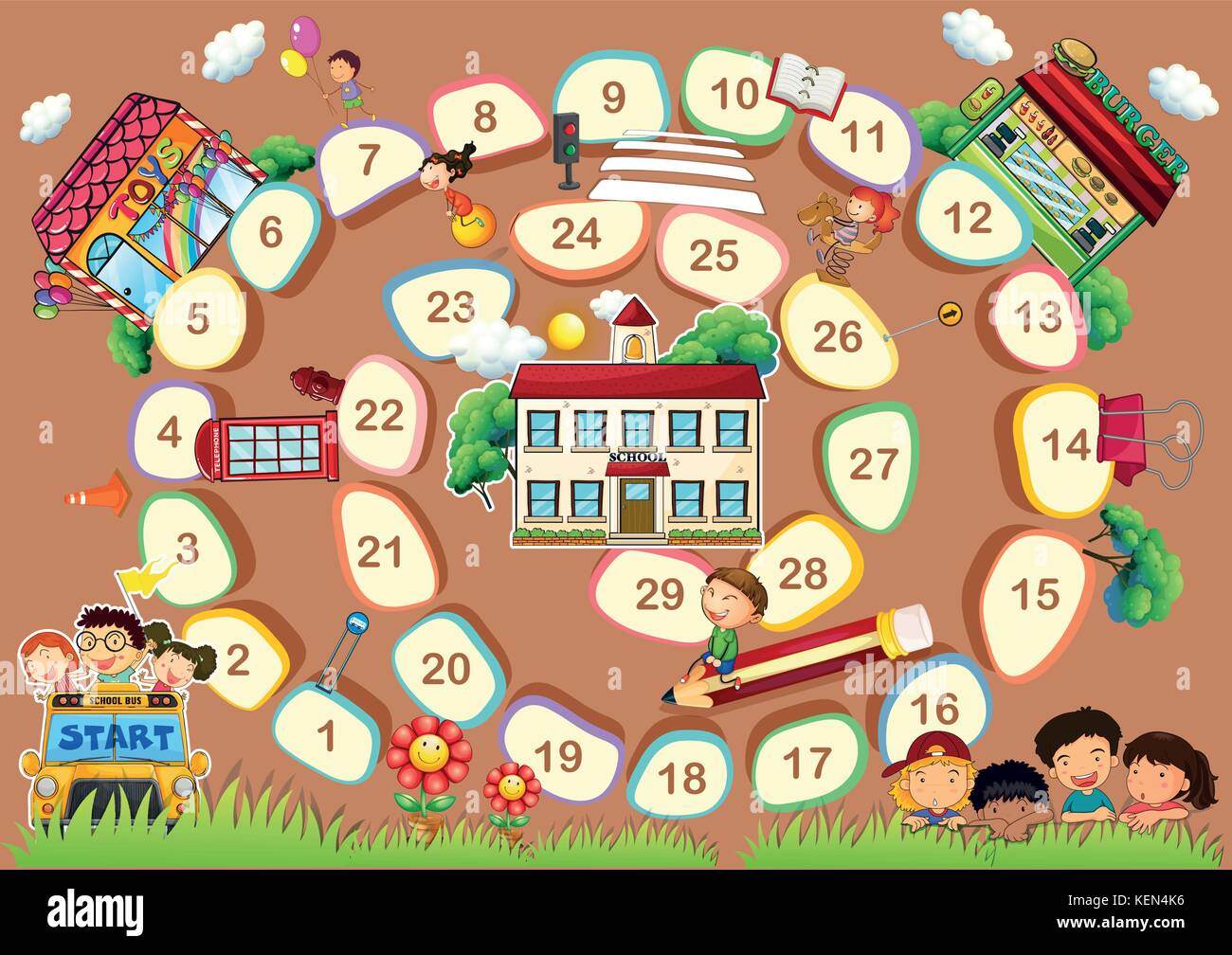 A board game for kids with mermaid style Stock Vector Image & Art - Alamy