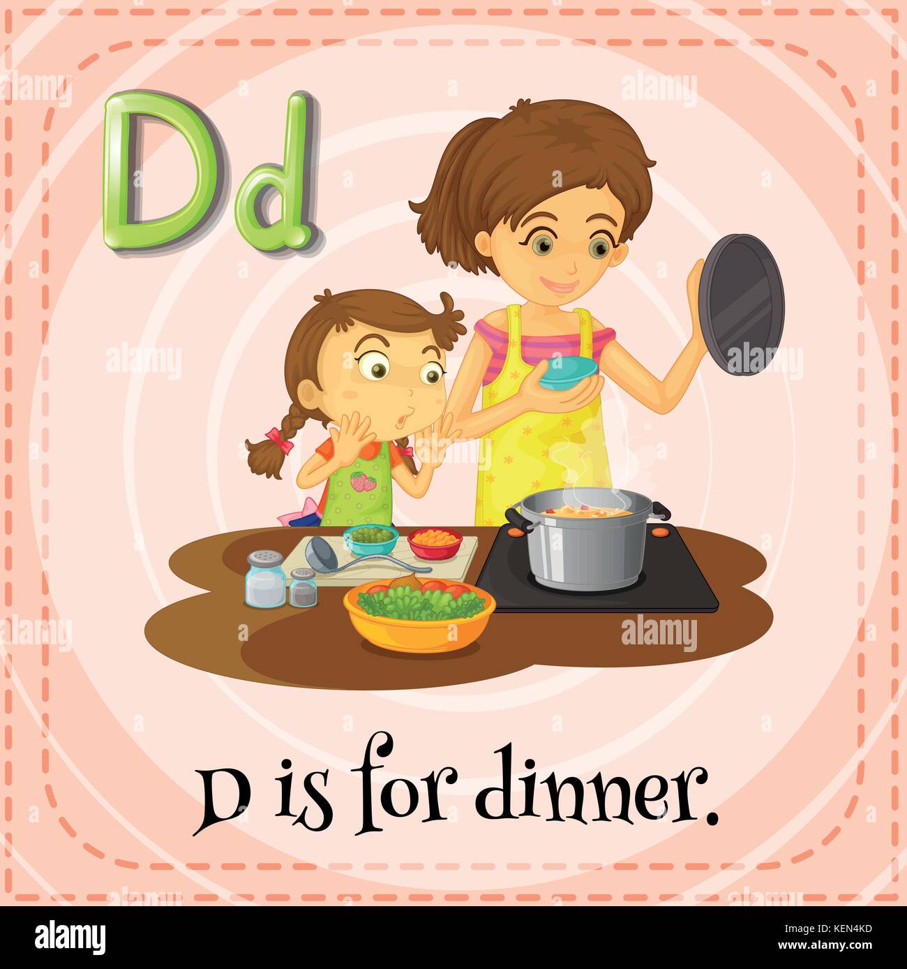 Illustration of an alphabet D is for dinner Stock Vector Image & Art ...