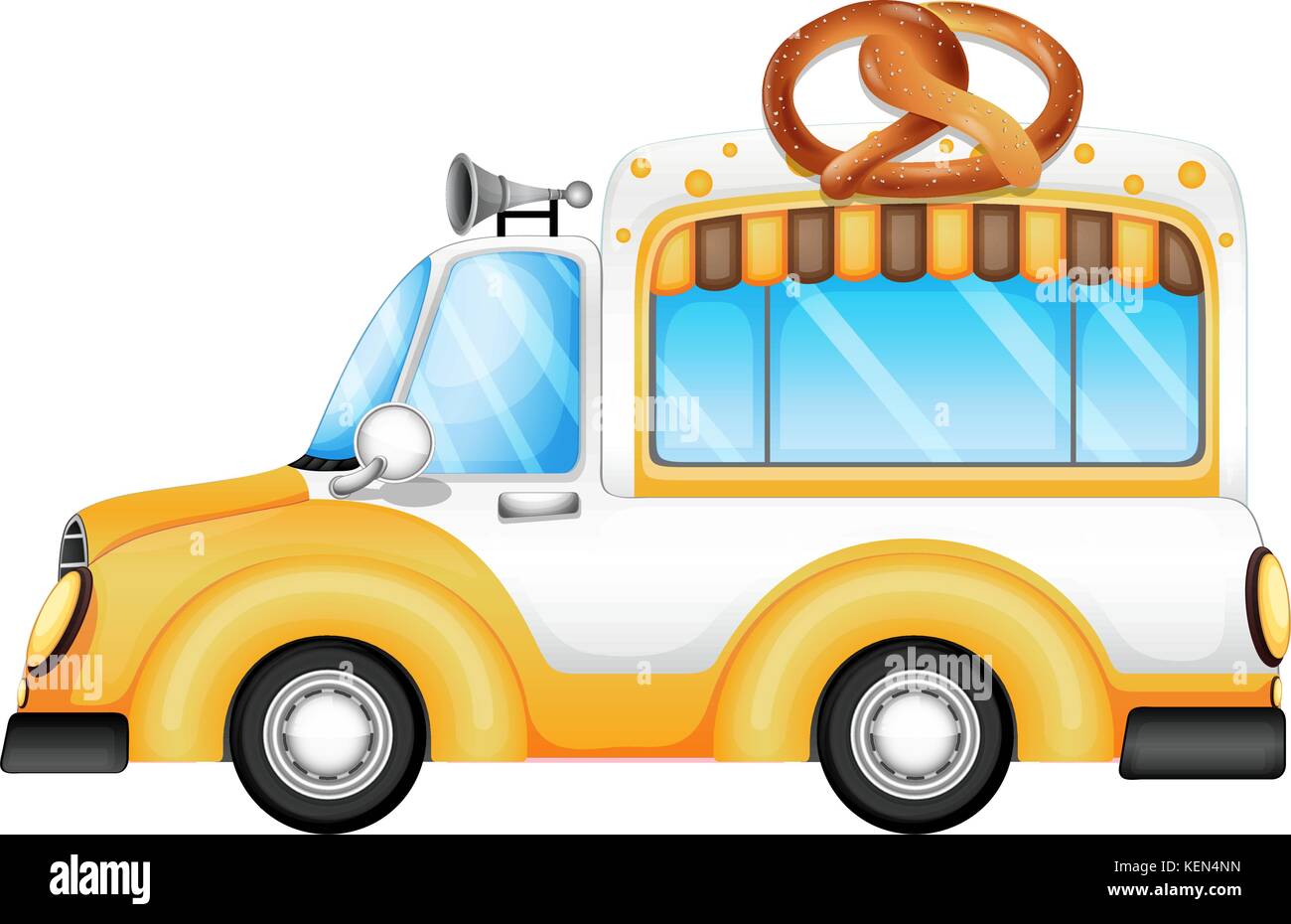 Illustration of a vehicle selling bread on a white background Stock ...
