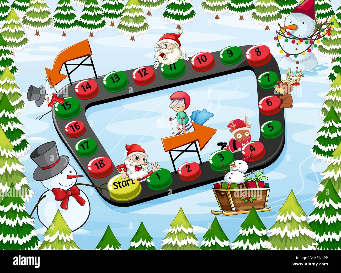 A christmas board game with pine trees Stock Vector Image & Art - Alamy
