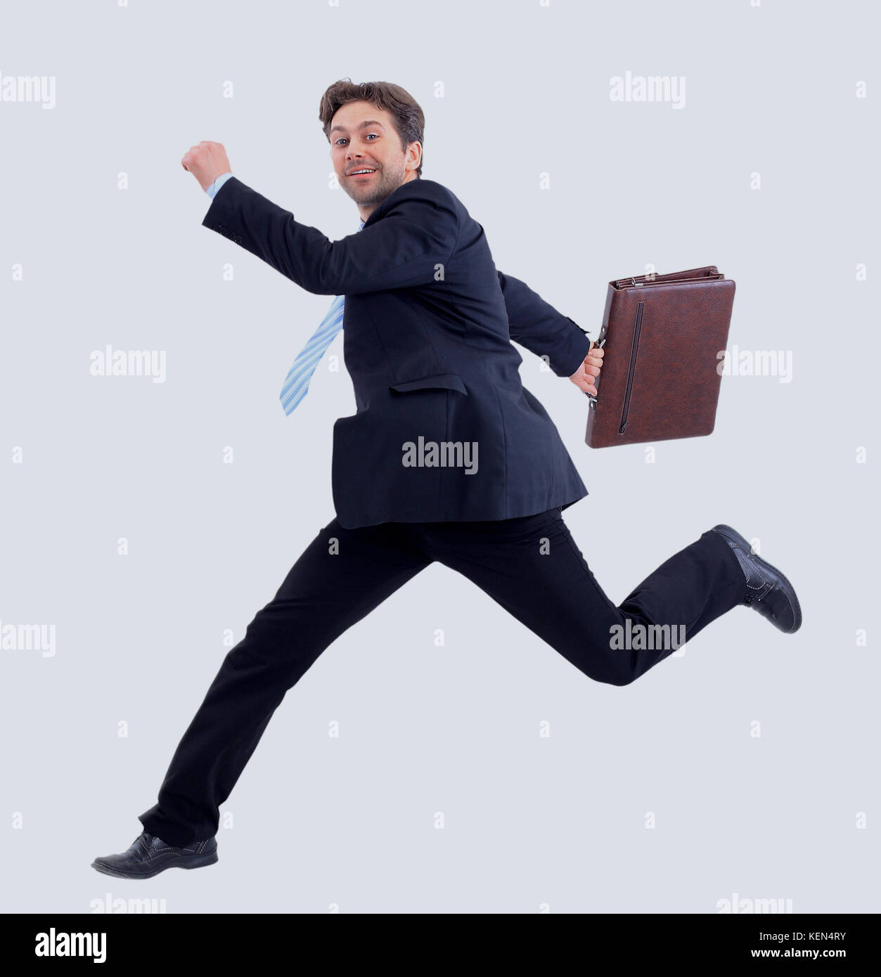 Isolated attractive business man running away from someone Stock Photo ... Isolated attractive business man running away from someone Stock Photo ...