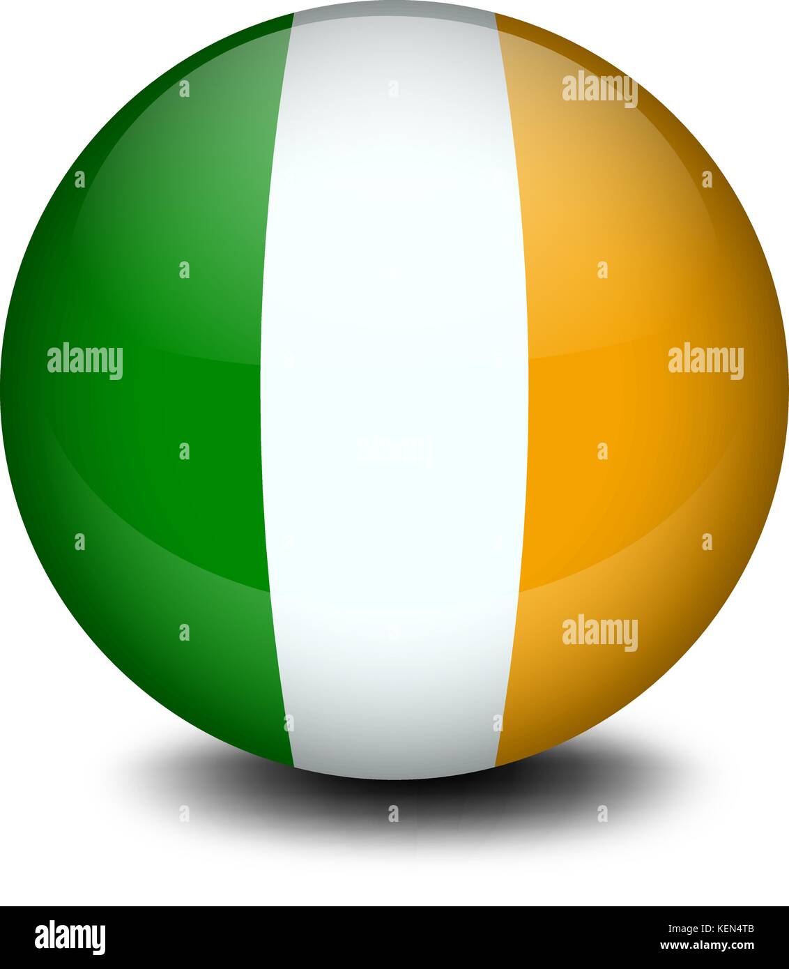 Illustration of a soccer ball with the flag of Ireland on a white ...