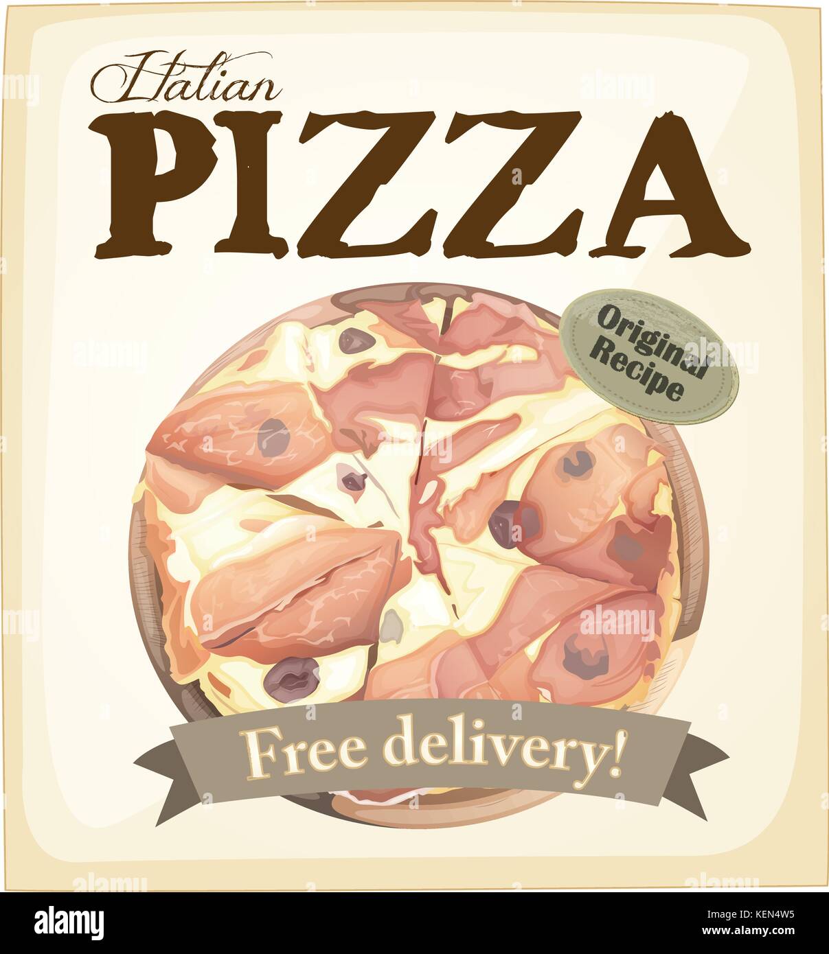 Pizza poster with text and food Stock Vector Image & Art - Alamy