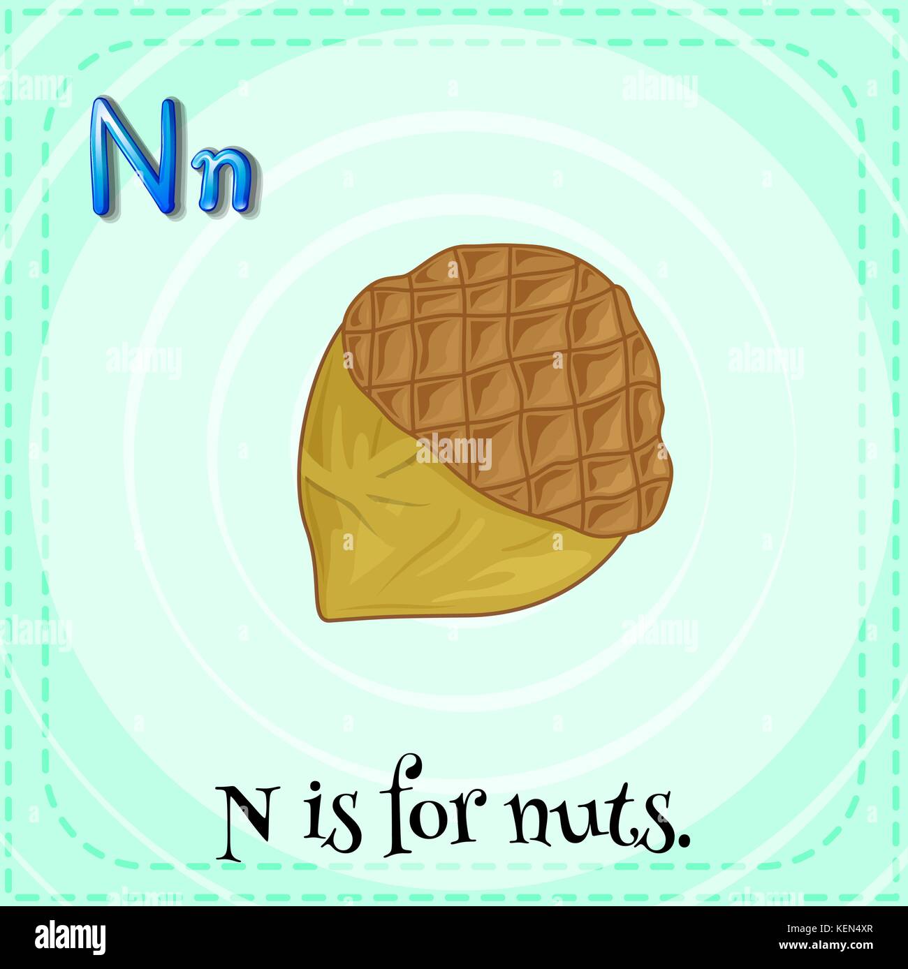 Illustration of a letter N is for nuts Stock Vector Image & Art - Alamy