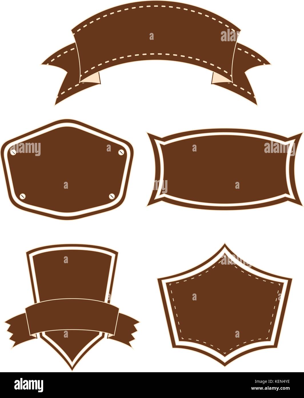 Brown blank labels set on white Stock Vector Image & Art - Alamy
