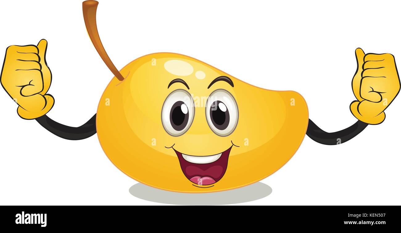 Illustration of a single mango with face Stock Vector Image & Art - Alamy