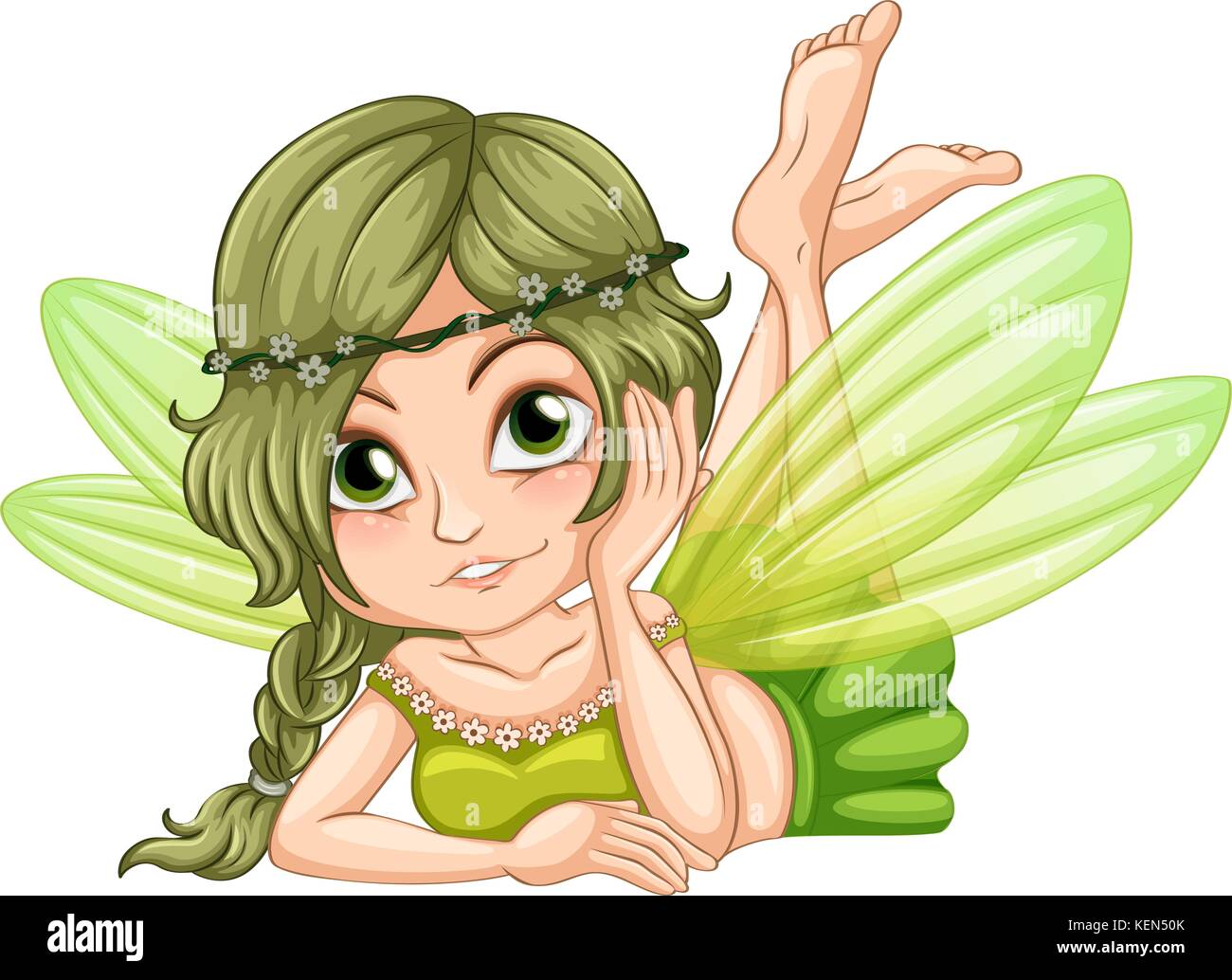 illustration of a green fairy Stock Vector Image & Art - Alamy