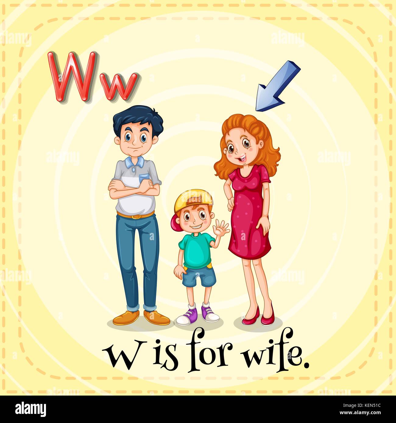 Illustration of a letter W is for wife Stock Vector Image & Art - Alamy