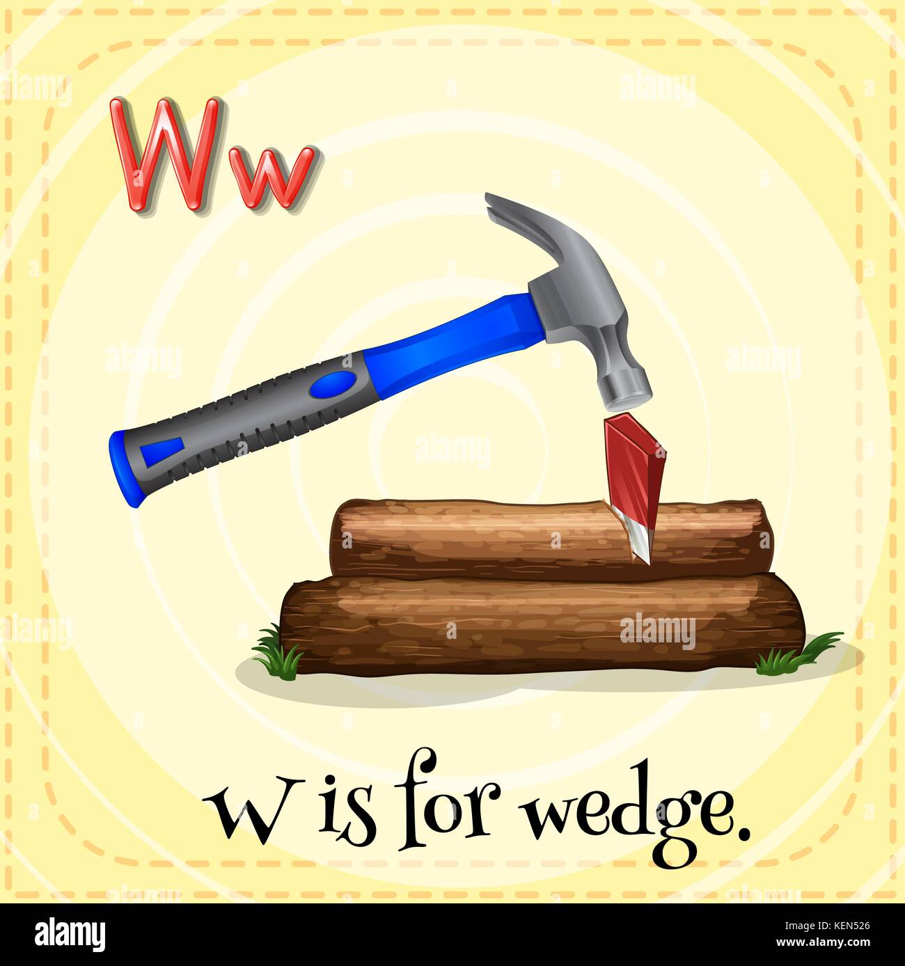 Illustration of a letter w is for wedge Stock Vector Image & Art - Alamy