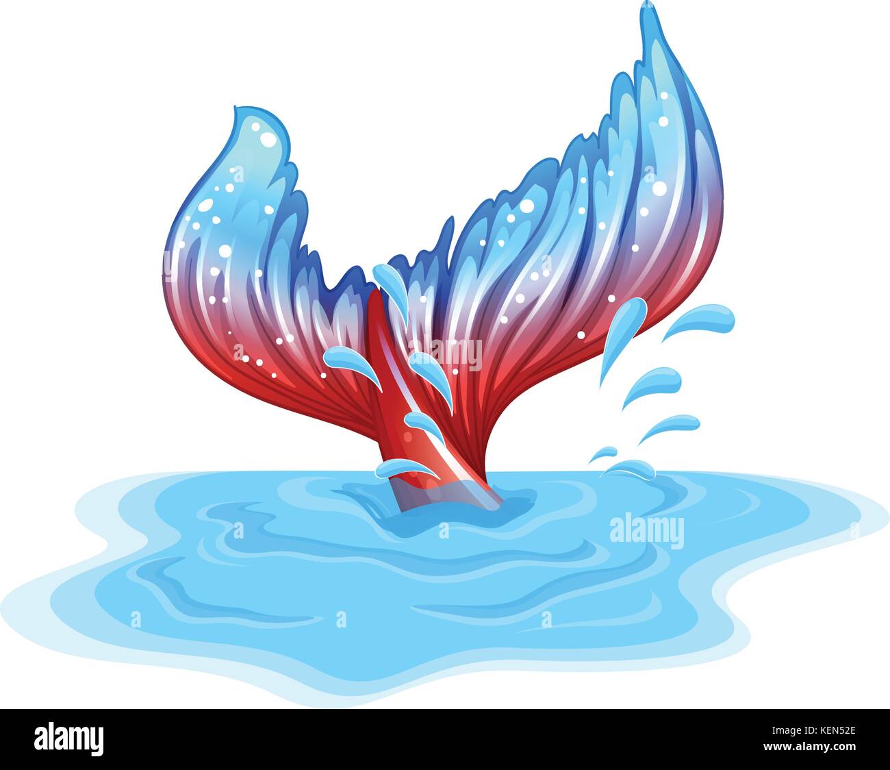 Illustration of a tail of a big fish on a white background Stock Vector ...