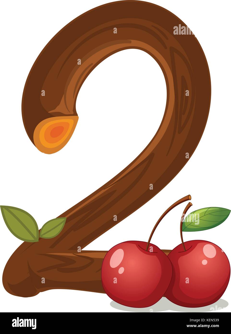 Illustration of the two cherries on a white background Stock Vector ...