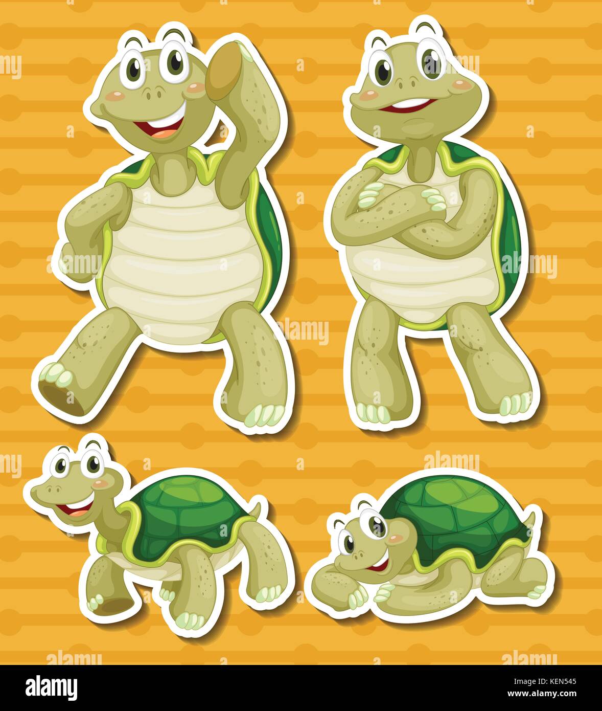 illustration of a turtle with different poses Stock Vector Image & Art ...