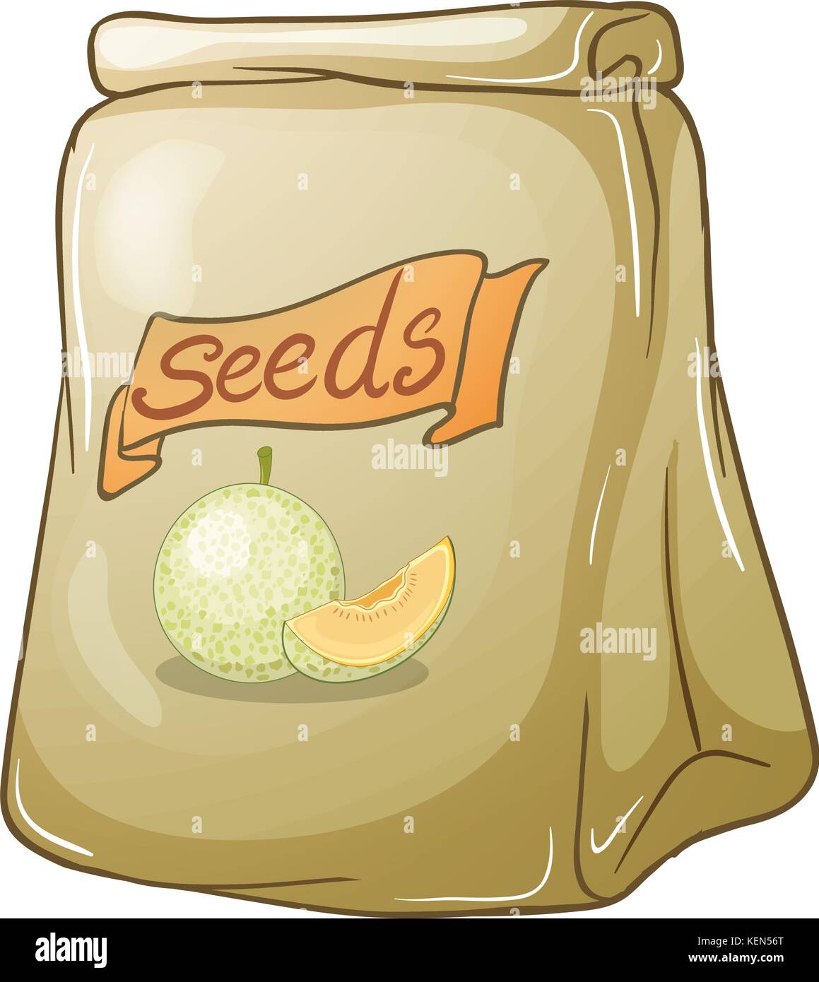 Illustration of a pack of melon seeds on a white background Stock ...
