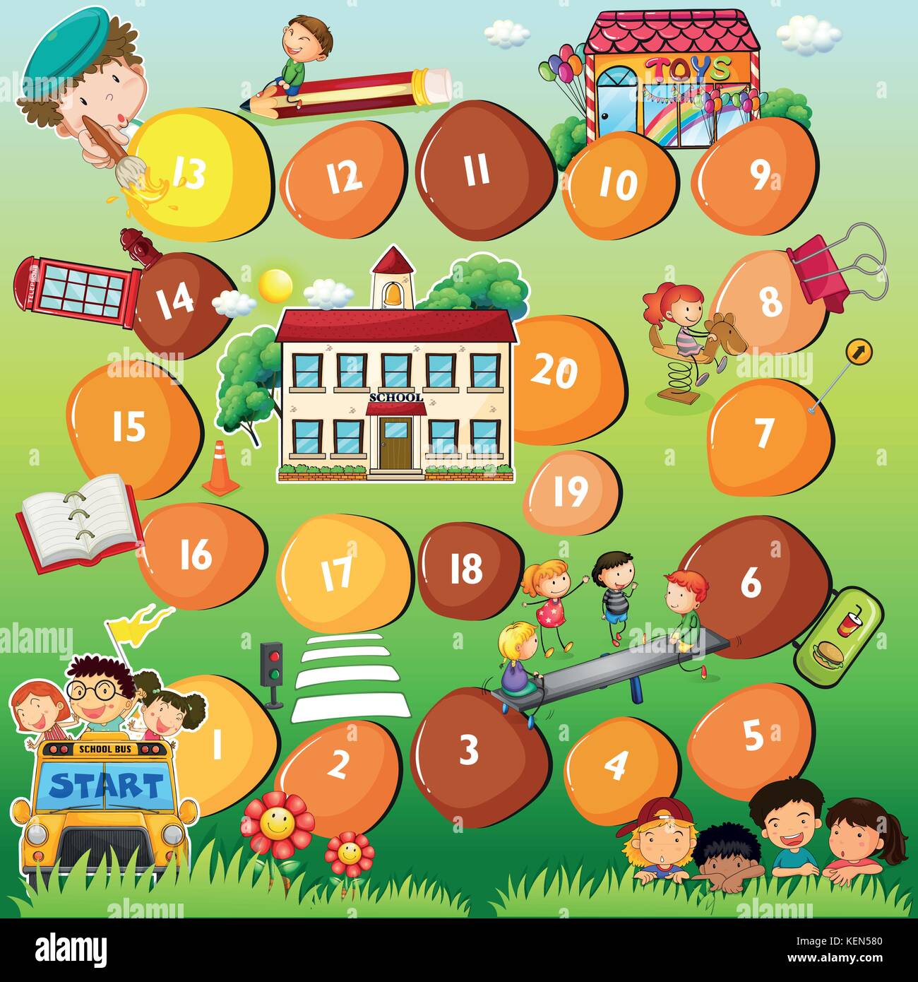 Illustration of a board game theme for children Stock Vector Image ...