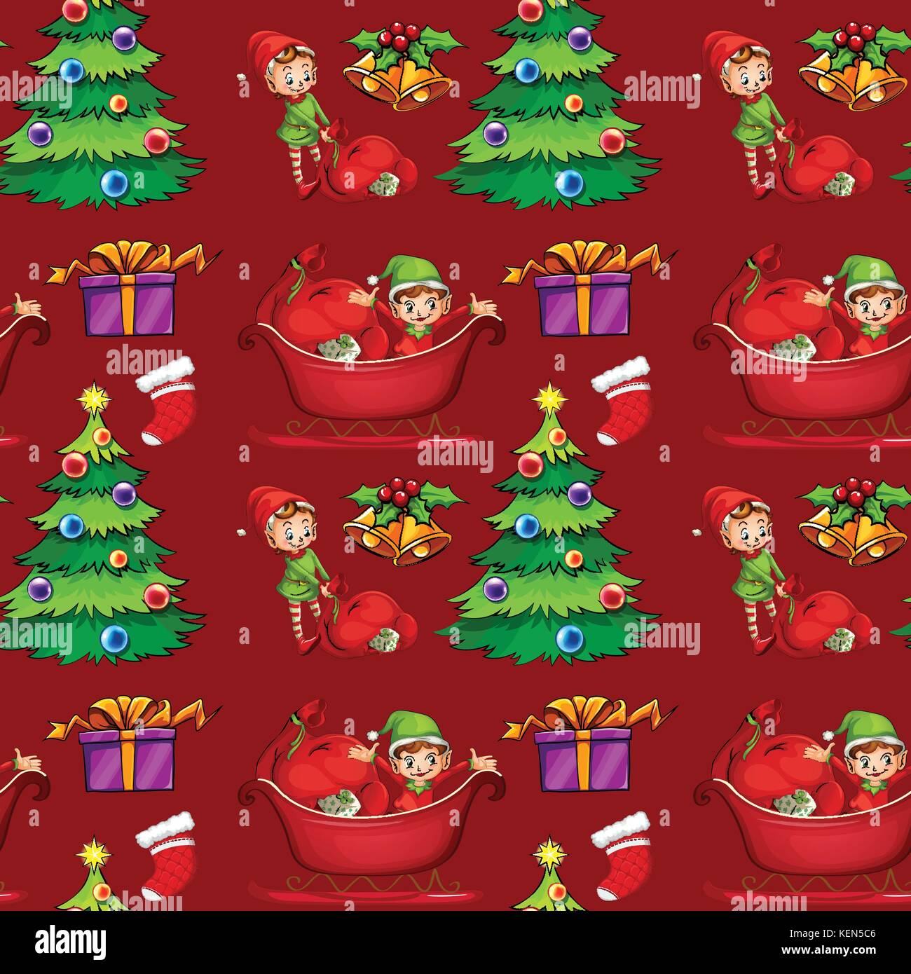 Illustration of a christmas wrapping paper Stock Vector Image & Art - Alamy