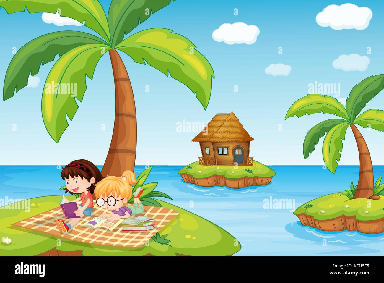 Illustration of the three islands in the ocean Stock Vector Image & Art ...