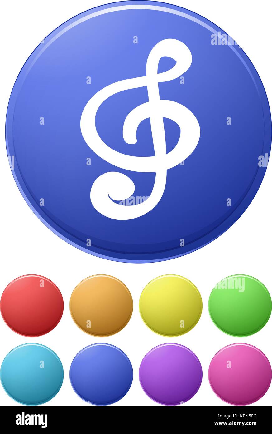 Music notes on round Stock Vector Images - Alamy