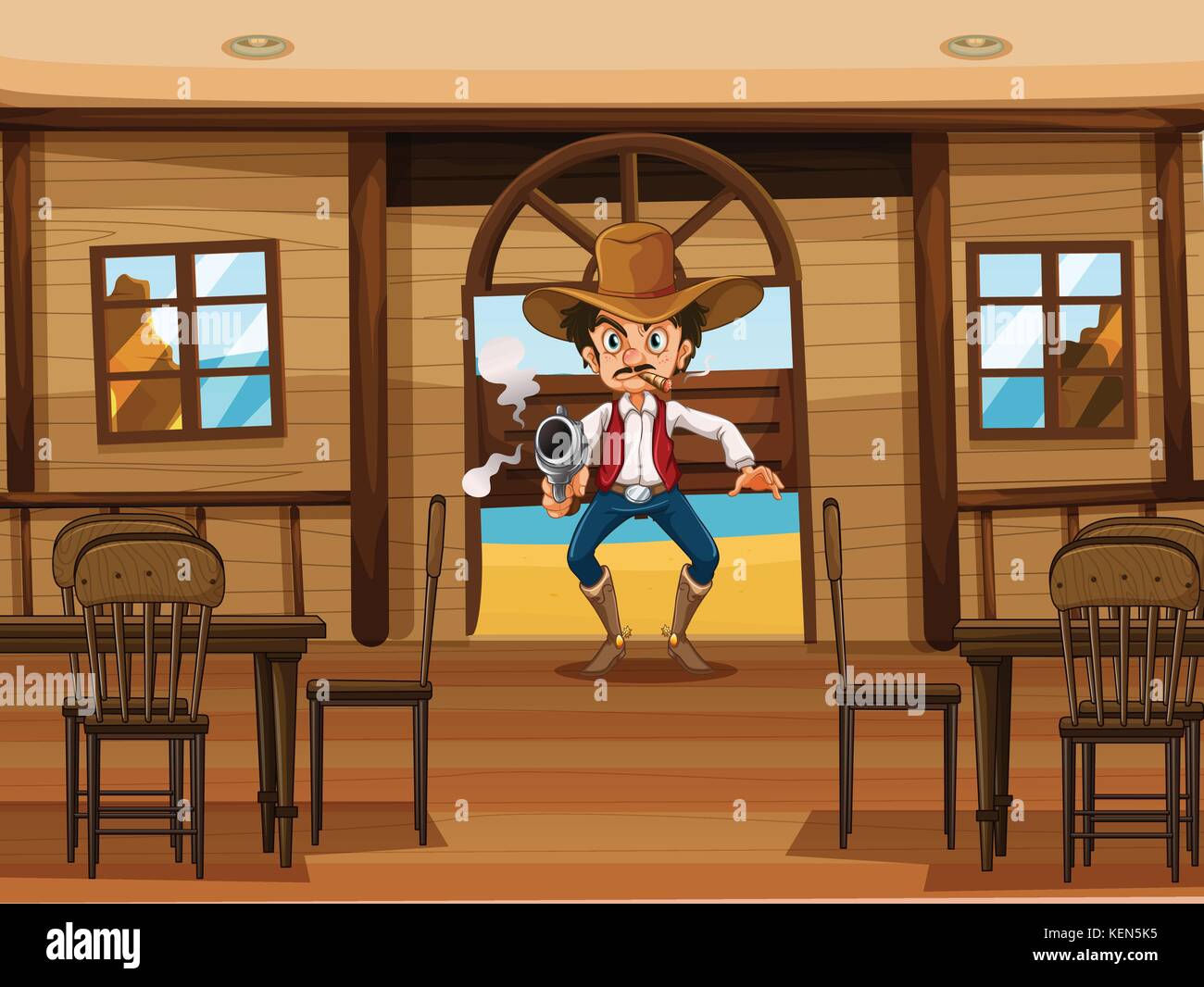 Restaurant tables chairs in Stock Vector Images - Alamy