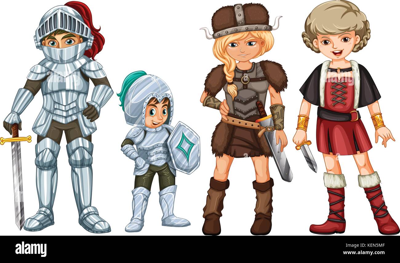 Four brave fighters on a white background Stock Vector Image & Art - Alamy