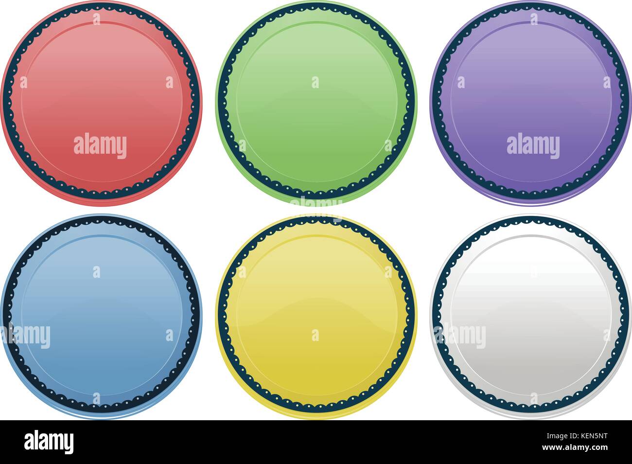 Illustration of the colourful plates on a white background Stock Vector ...