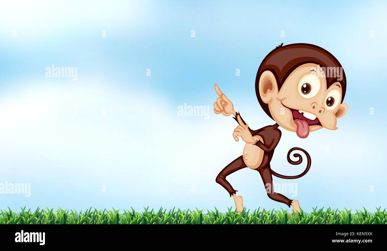 A playful monkey under the clear blue sky Stock Vector Image & Art - Alamy