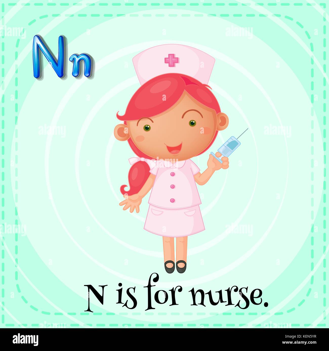 Illustration of a letter N is for nurse Stock Vector Image & Art - Alamy