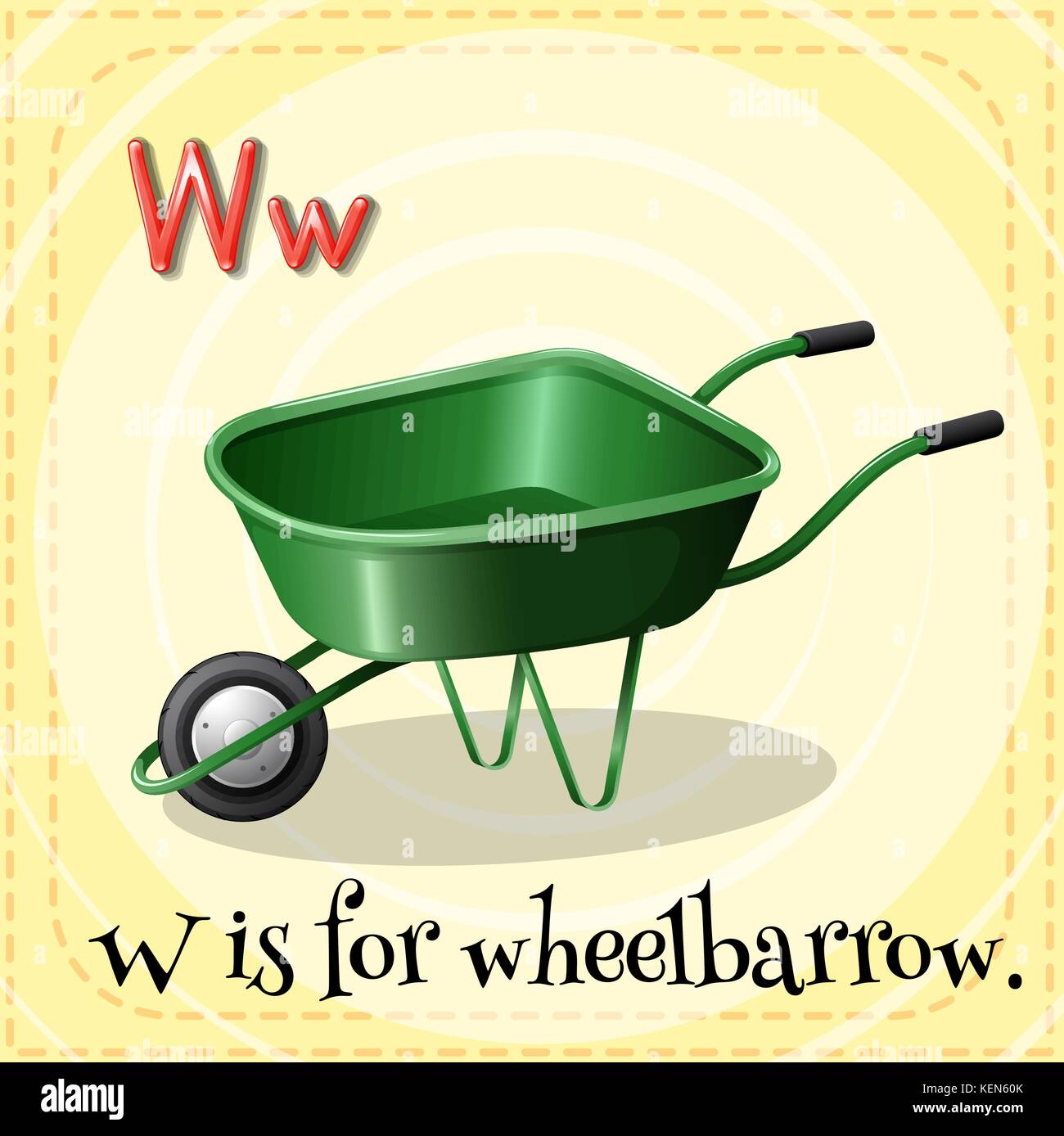 Illustration of a letter w is for wheelbarrow Stock Vector Image & Art ...