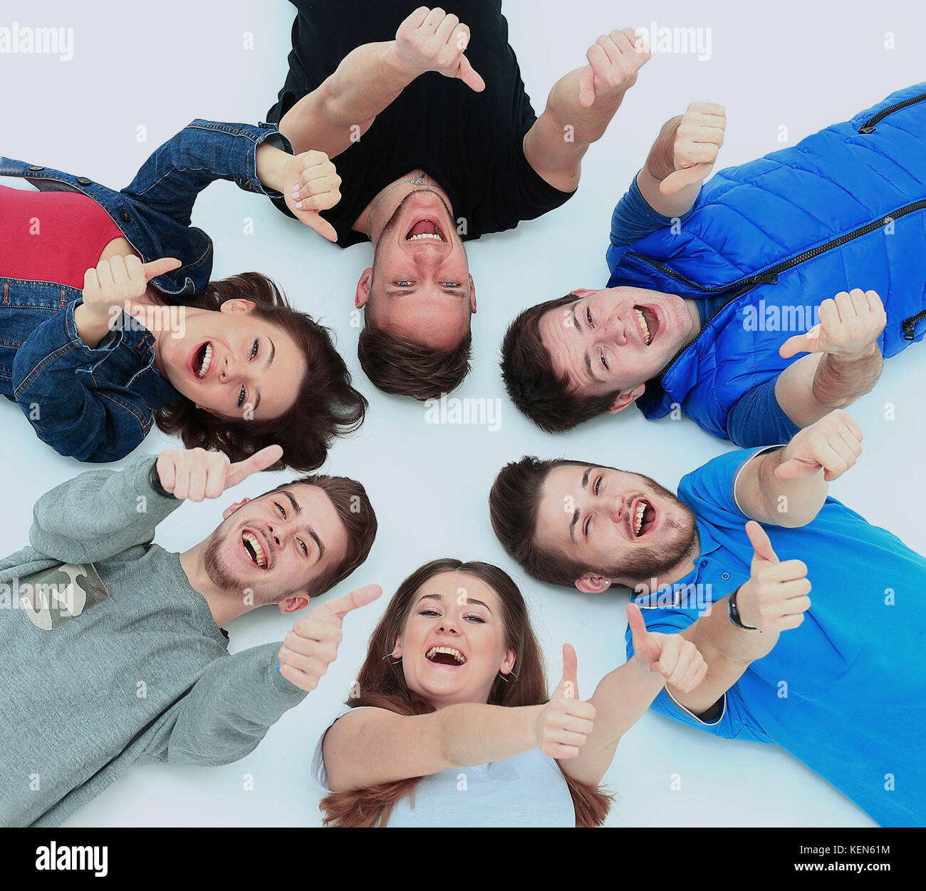 Young people lying down Stock Photo - Alamy