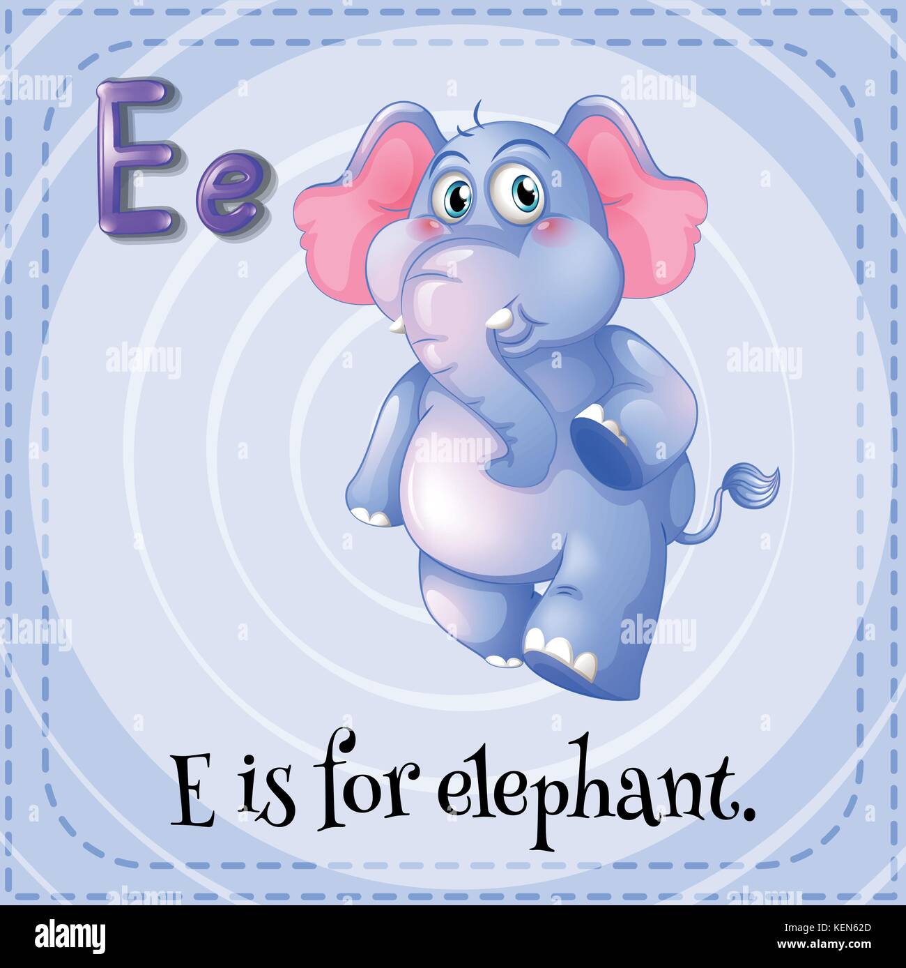 Illustration of an alphabet E is for elephant Stock Vector Image & Art ...