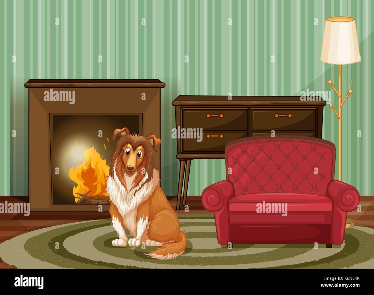 Living room in bright Stock Vector Images - Alamy