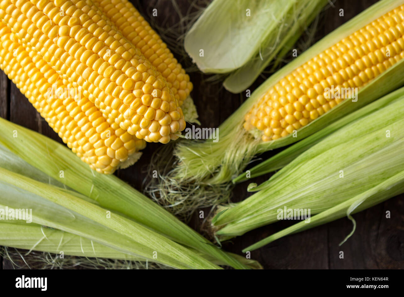 Freshly organic harvested corn, close up Stock Photo - Alamy